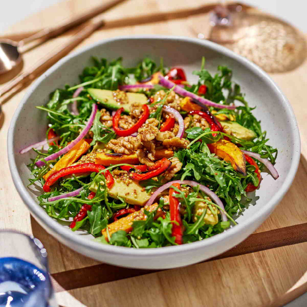 Walnut & Rocket Salad with Honey Mustard Dressing Recipe | Minimax
