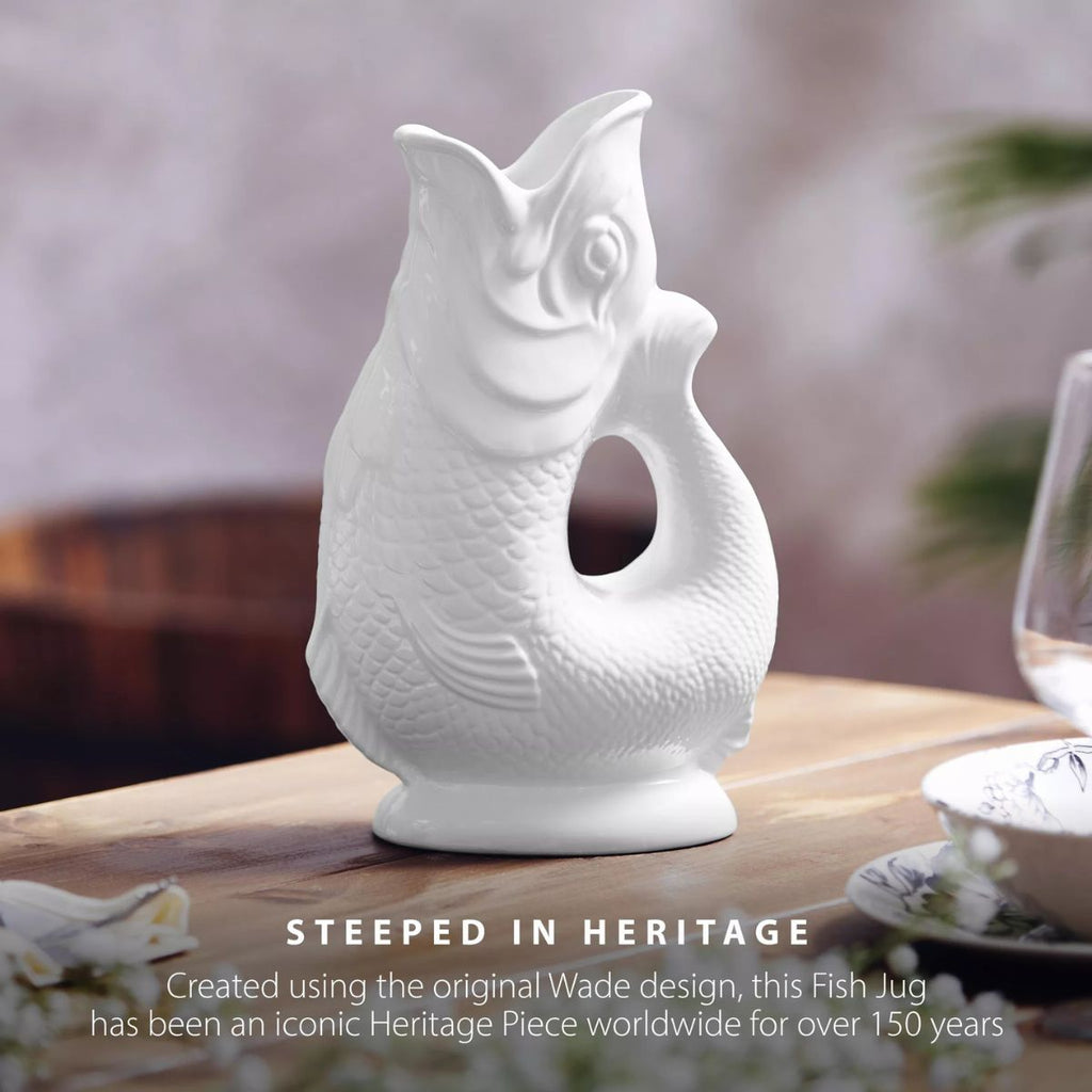 Wade Pottery Fish Jug White 1.2L | Minimax