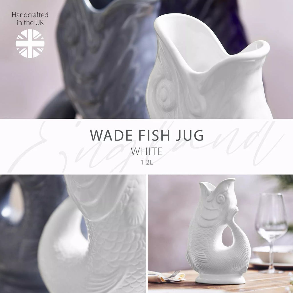Wade Pottery Fish Jug White 1.2L | Minimax