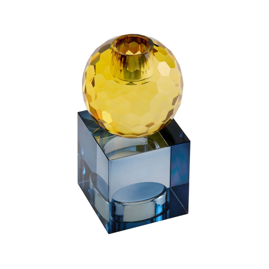 One Six Eight London Reign Blue/Gold Candle Holder 13.5cm | Minimax