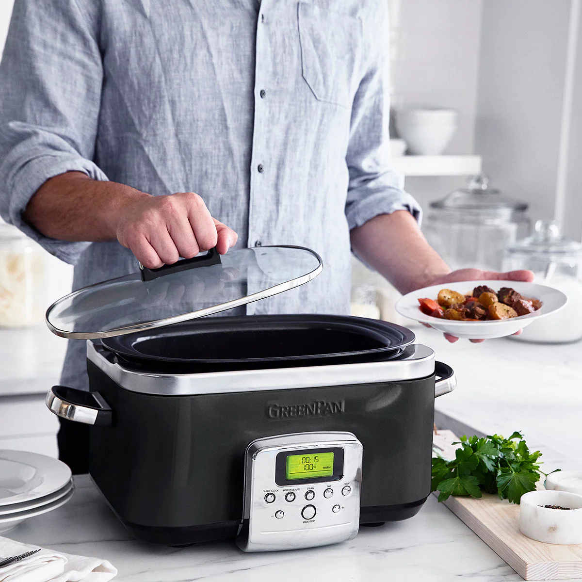 GreenPan Elite Slow Cooker Black 6L | Minimax