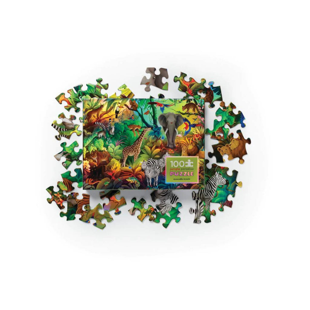 Crocodile Creek Jungle Holographic Puzzle 100 Piece | Minimax