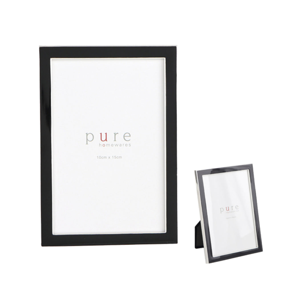 Pure Homewares Quirk Enamel Photo Frame Black 15 x 10cm | Minimax