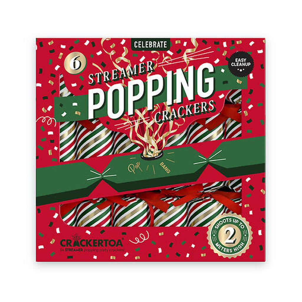 Mistletoe & Merry Popping Crackers Red & Green 32cm (Set of 6) | Minimax
