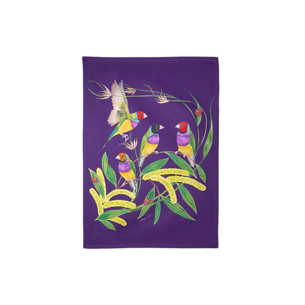 Maxwell & Williams Eloise Short Lyric Gouldian Finch Tea Towel | Minimax
