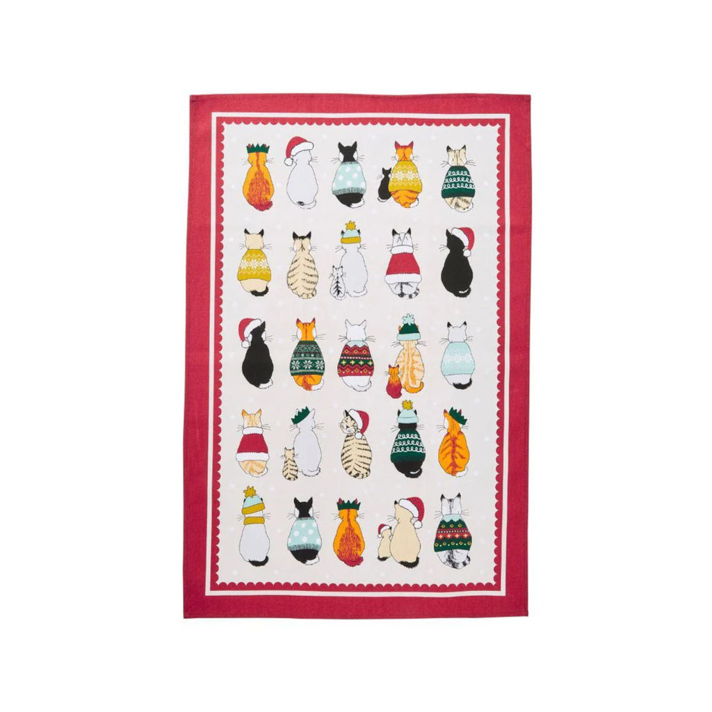 Ulster Weavers Christmas Cats in Waiting Tea Towel | Minimax