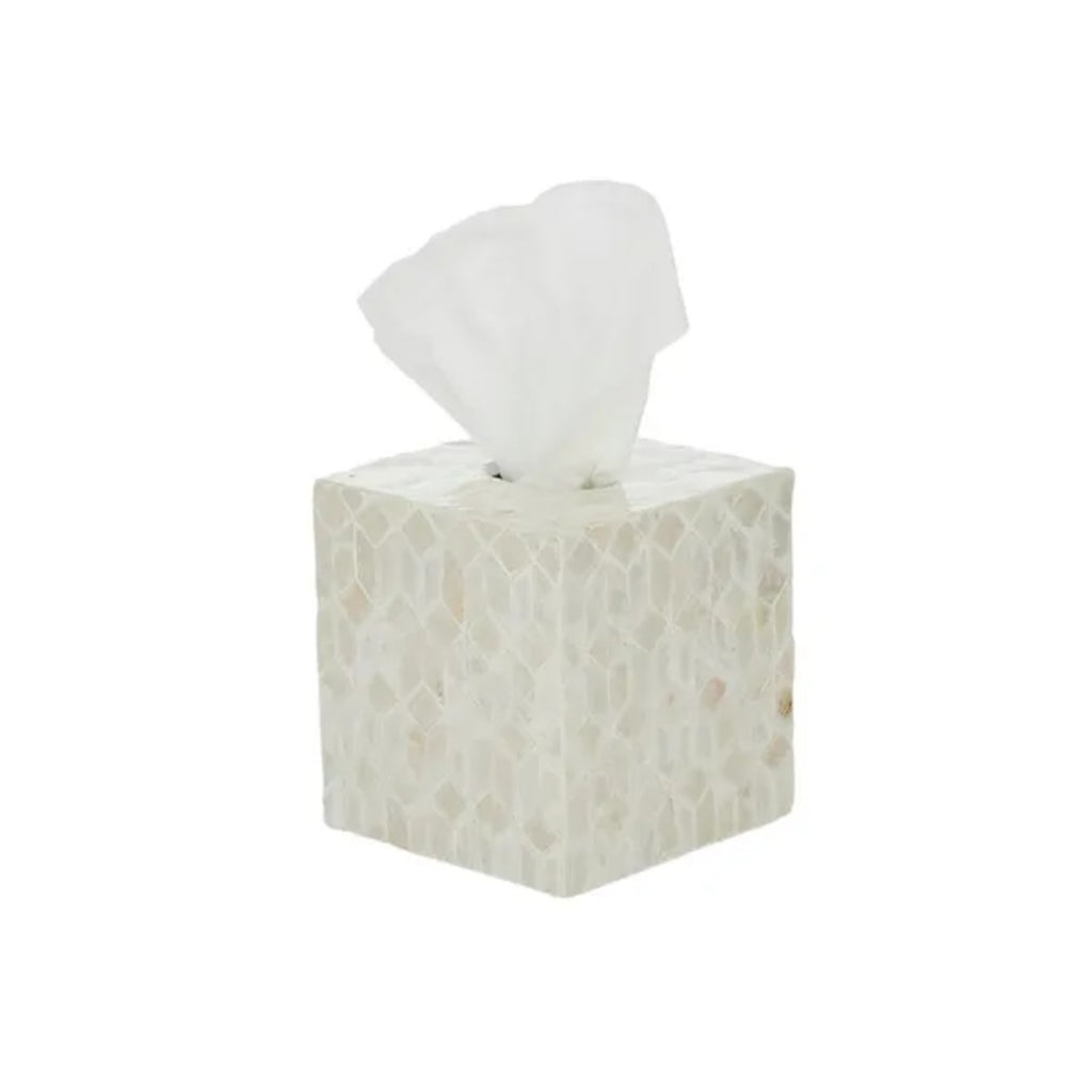 Coast to Coast Home Belle Inlay Square Tissue Box Cover Ivory | Minimax
