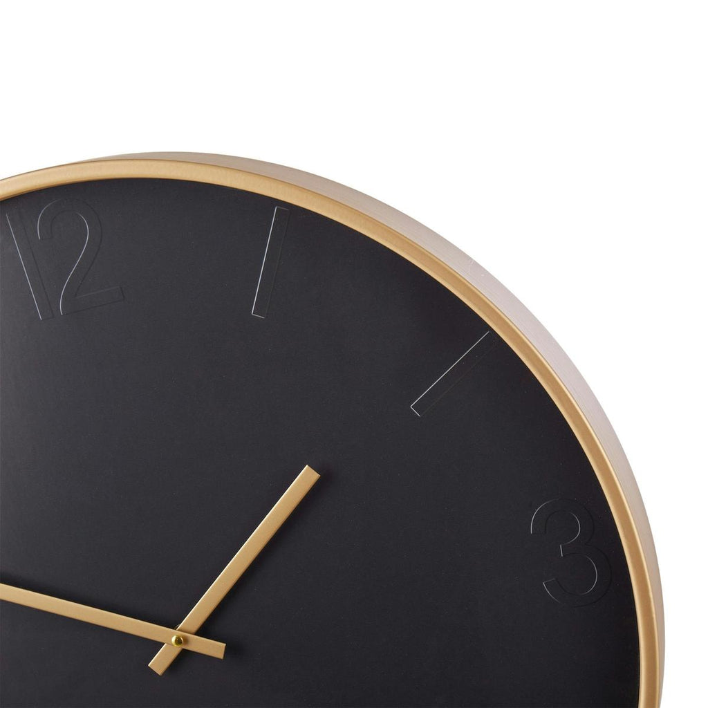 Amalfi Modern Black Wall Clock Jet Black/Gold 60x6x60cm – Minimax