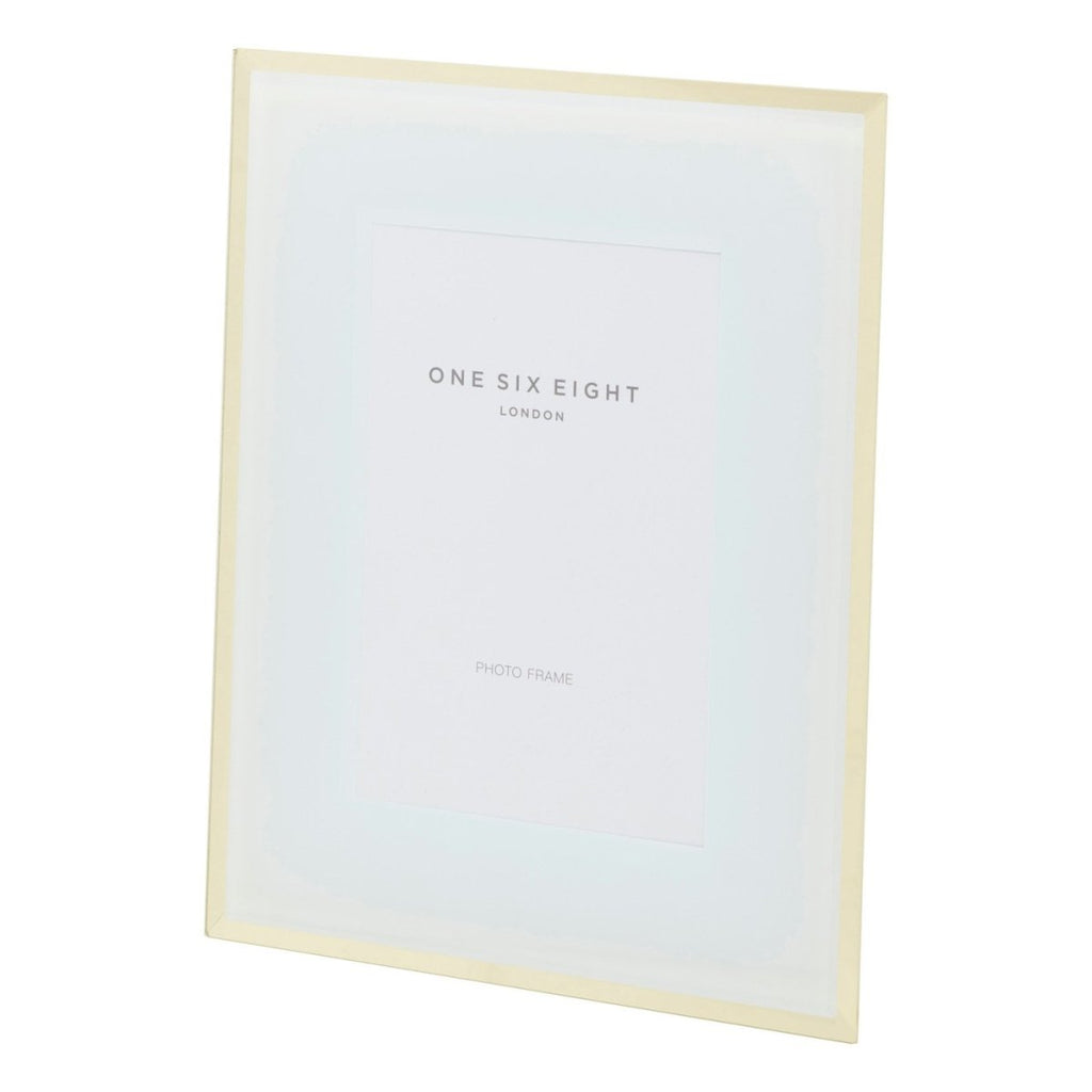 One Six Eight London Glass Photo Frame White and Gold 15cm x 10cm | Minimax