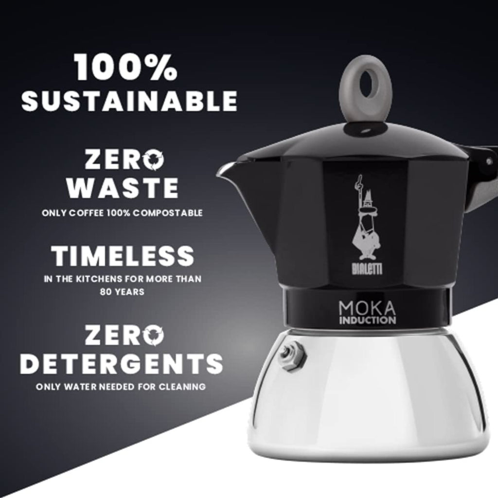 Bialetti Moka Induction Nera Black 4 Cup (180ml) | Minimax