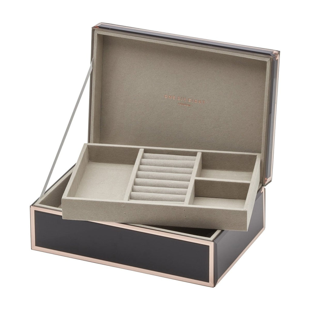 One Six Eight London Sara Jewellery Box Black Large | Minimax