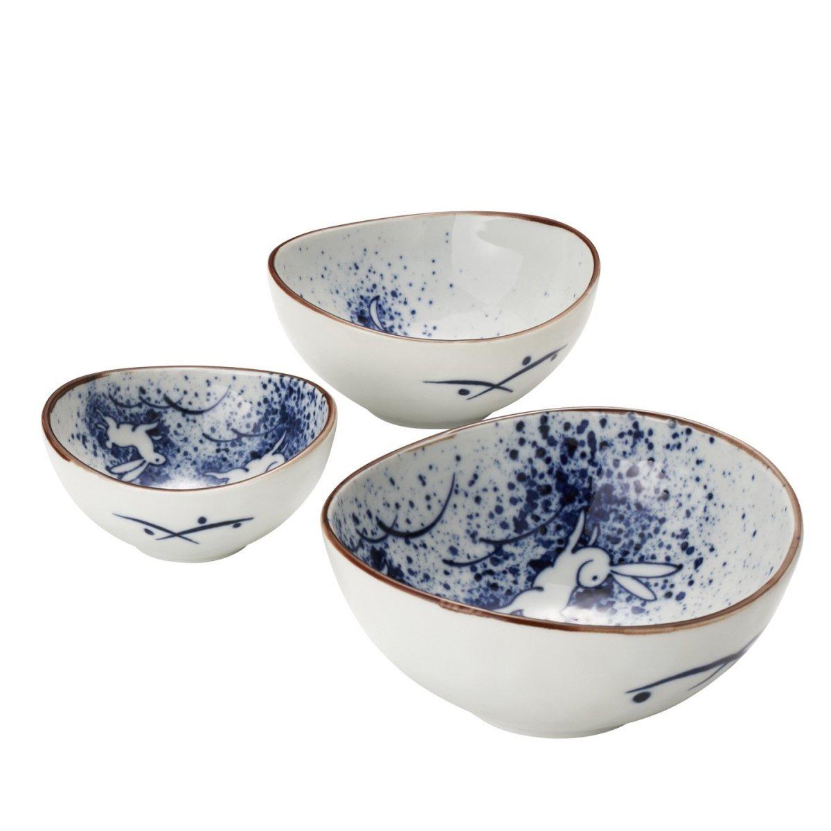 Concept Japan Tsukiusagi Rabbit Oval Bowls Set of 3 | Minimax